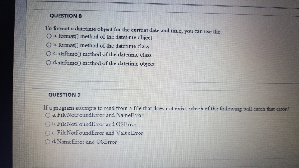 Solved QUESTION 1 If you import two modules into the global | Chegg.com