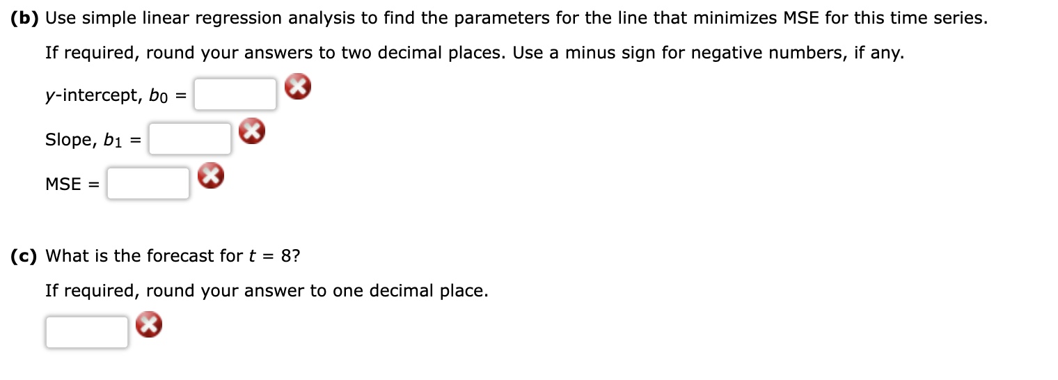 Solved Consider the following time series.(b) Use simple | Chegg.com