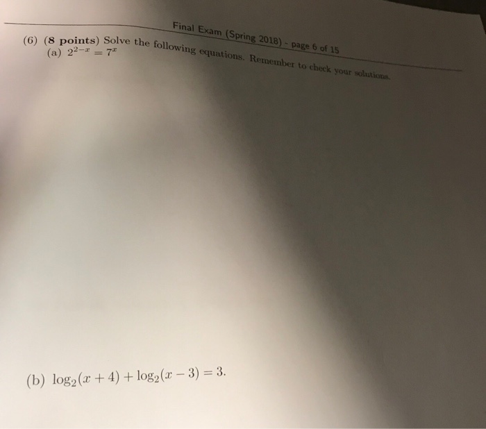 Solved Help show work please for both problems! | Chegg.com
