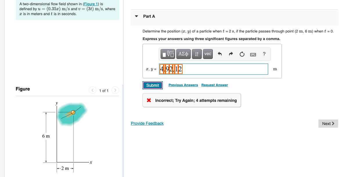 Solved A two-dimensional flow field shown in (Figure 1) is | Chegg.com