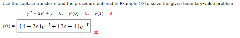 Solved Use the Laplace transform and the procedure outlined | Chegg.com