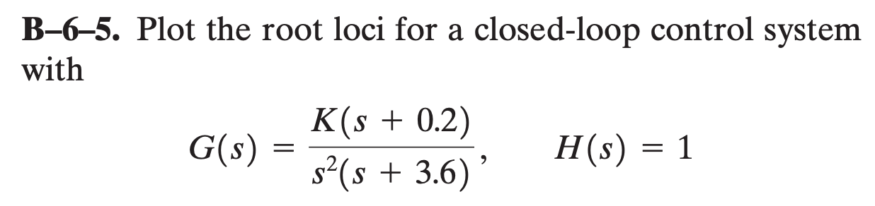 Solved B-6-5. Plot the root loci for a closed-loop control | Chegg.com