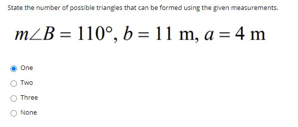 Solved State the number of possible triangles that can be | Chegg.com