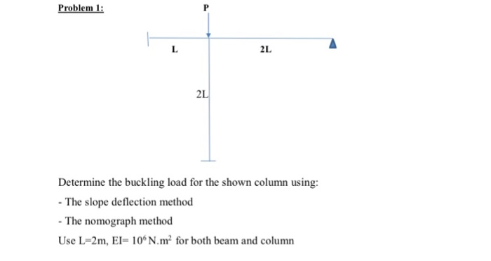 Solved problem 1 determine the buckling load for the shown | Chegg.com