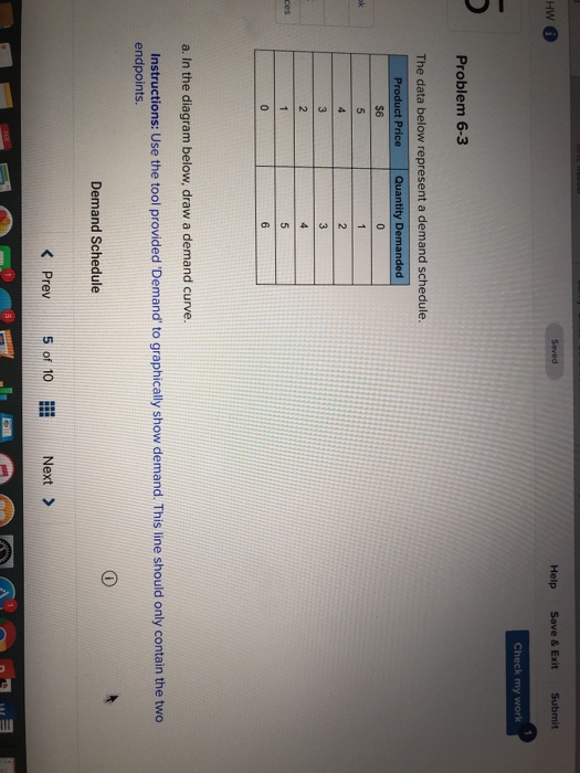 Solved Help Save&Exit Submit Check my work Problem 6-3 The | Chegg.com