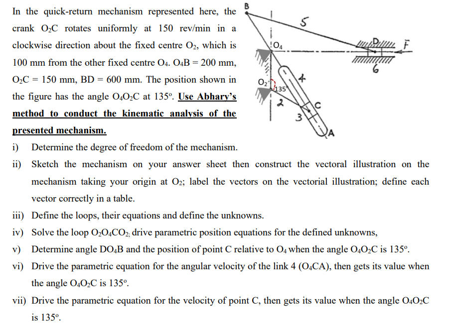 Solved In the quick-return mechanism represented here, the | Chegg.com