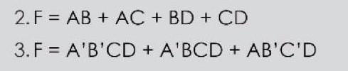 Solved 2. F= AB + AC + BD + CD 3. F = A'B'CD + A'BCD + | Chegg.com