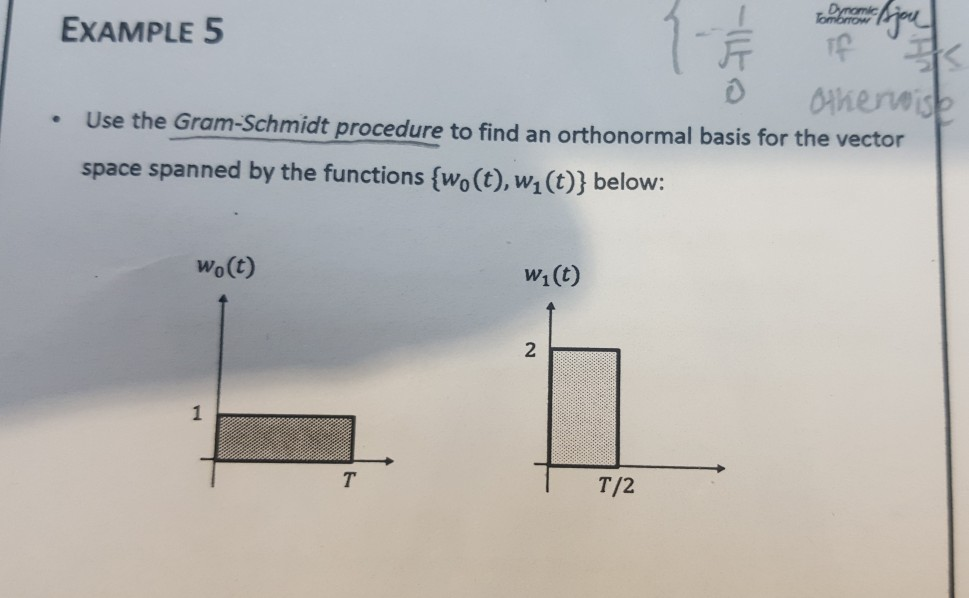 Solved EXAMPLE 5 斤 Use the Gram-Schmidt procedure to find an | Chegg.com