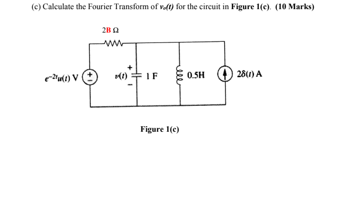 Solved (c) Calculate the Fourier Transform of vo(t) for the | Chegg.com