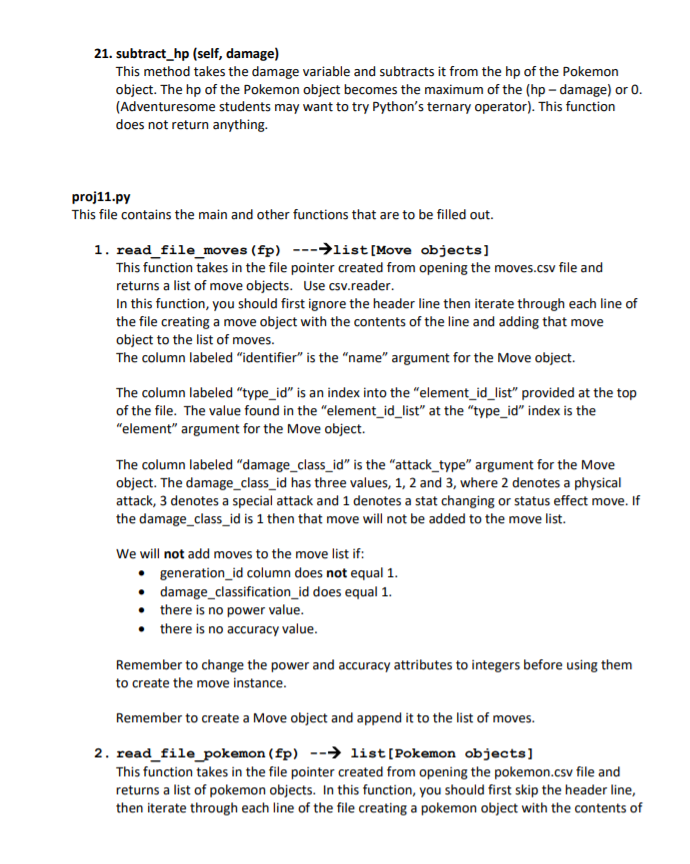 Solved CSE 231 Fall 2020 Programming Project 11 This | Chegg.com