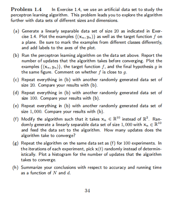 Problem 1.4 In Exercise 1.4, we use an artificial | Chegg.com