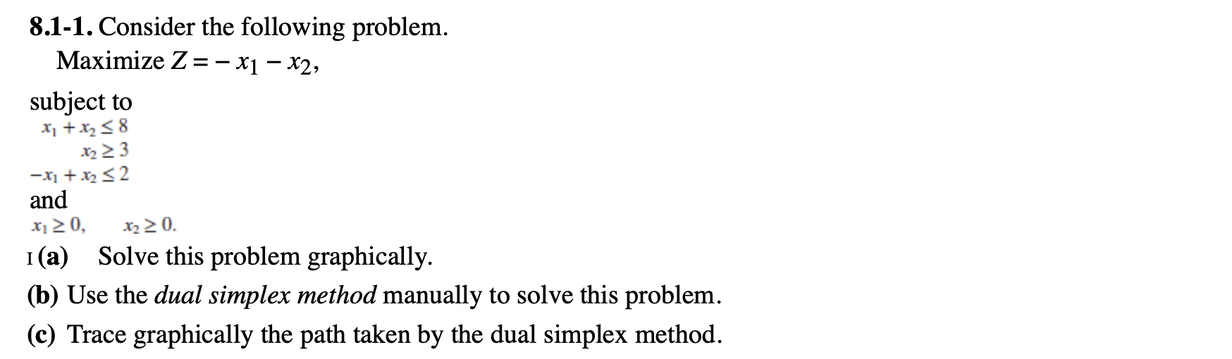 Solved 8.1-1. Consider the following problem. Maximize Z= – | Chegg.com