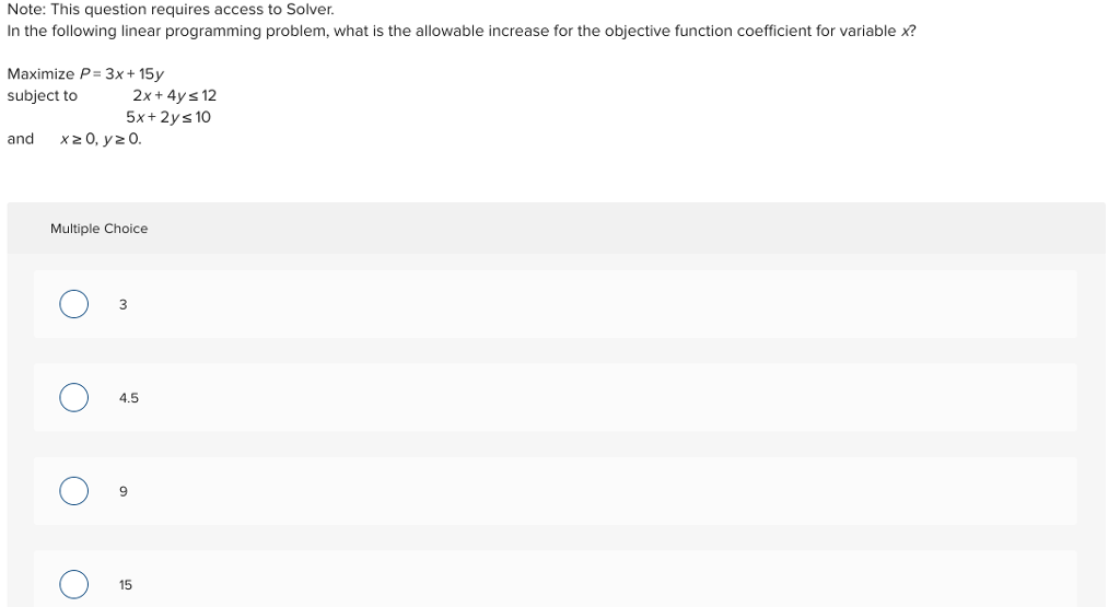 Solved To determine if an increase in an objective function | Chegg.com