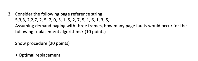 Solved 3. Consider the following page reference string: | Chegg.com