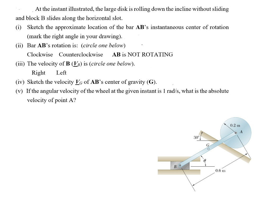 Solved At the instant illustrated, the large disk is rolling | Chegg.com