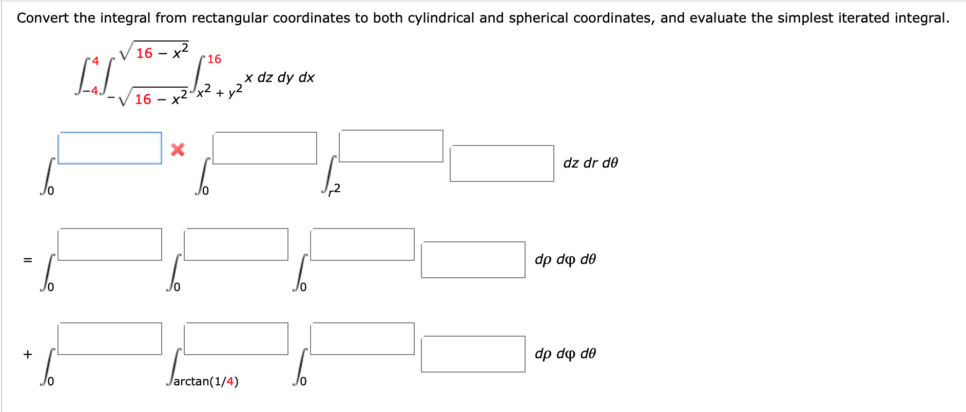 Solved Convert The Integral From Rectangular Coordinates To 4562