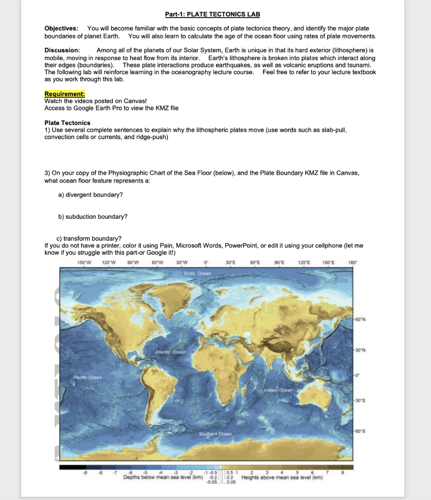 Solved Part-1: PLATE TECTONICS LAB Objectives: You will | Chegg.com