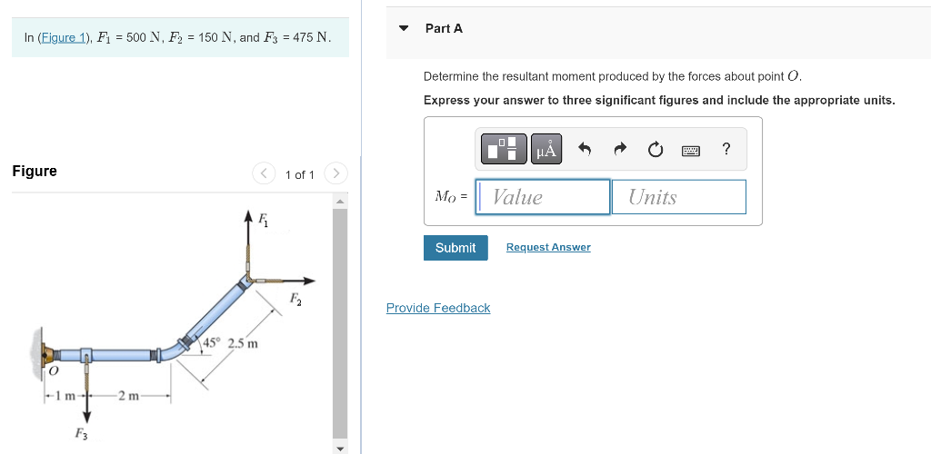 Solved In (Figure 1) ,F1=500 N,F2=150 N, and F3=475 N Part A | Chegg.com