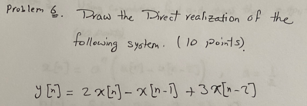 Solved Problem 6 Draw The Direct Realization Of The