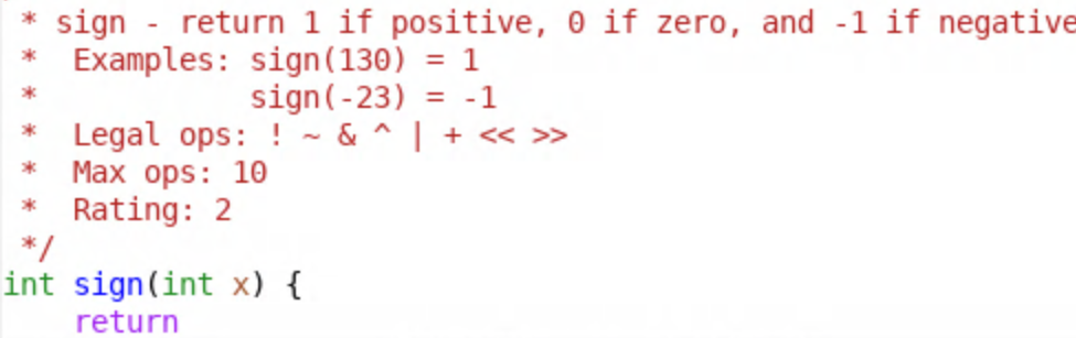 Solved * * sign - return 1 if positive, o if zero, and -1 if | Chegg.com