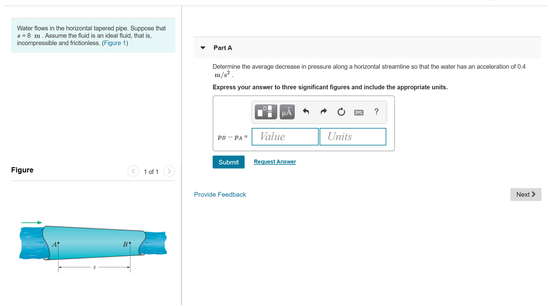 Solved Water flows in the horizontal tapered pipe. Suppose | Chegg.com