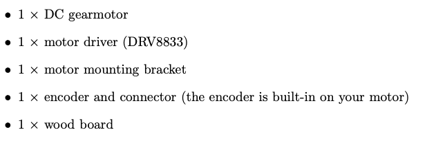 Solved - 1× DC gearmotor - 1× motor driver (DRV8833) - 1× | Chegg.com