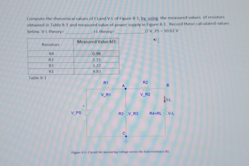 Solved Compute the theoretical values of l-Land V-L of | Chegg.com