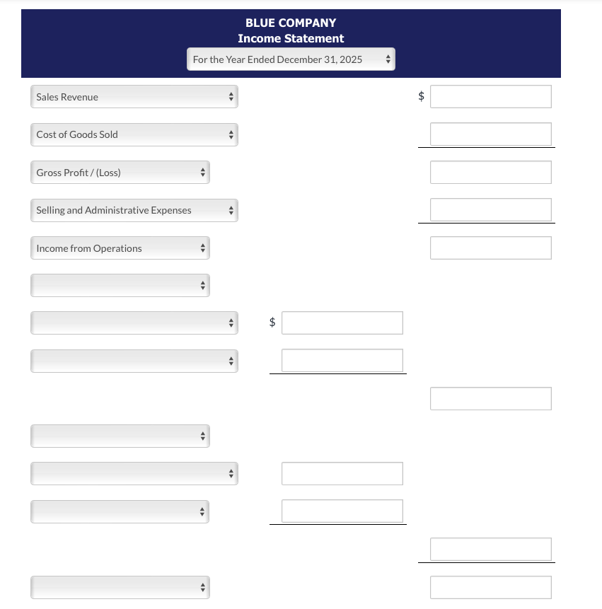 Solved The following information is related to Blue Company | Chegg.com