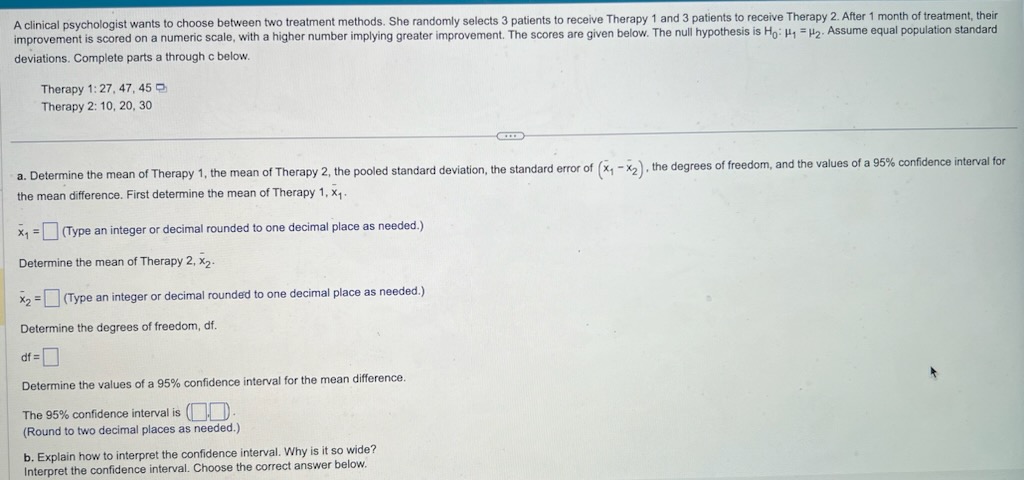 Solved deviations. Complete parts a through c below. Therapy | Chegg.com