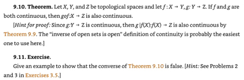 Solved 9.10. Theorem. Let X,Y, and Z be topological spaces | Chegg.com