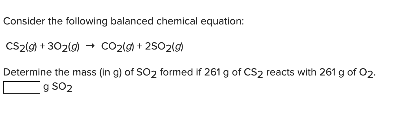 Solved Consider the following balanced chemical equation: | Chegg.com