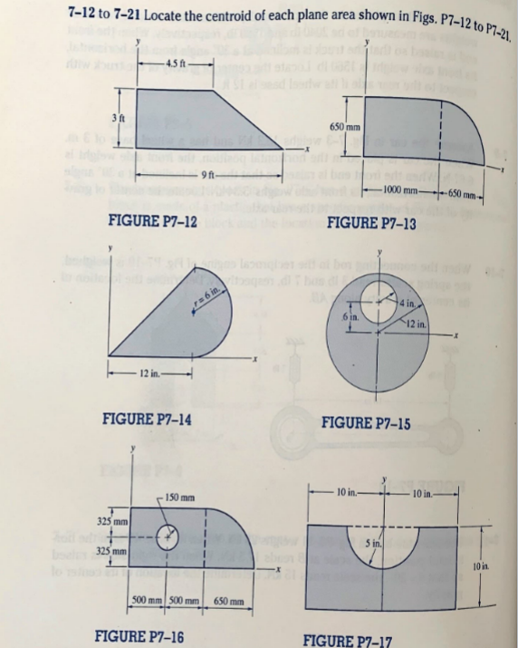 Solved Figure P7 19 7 12 To 7 21 Locate The Centroid Of