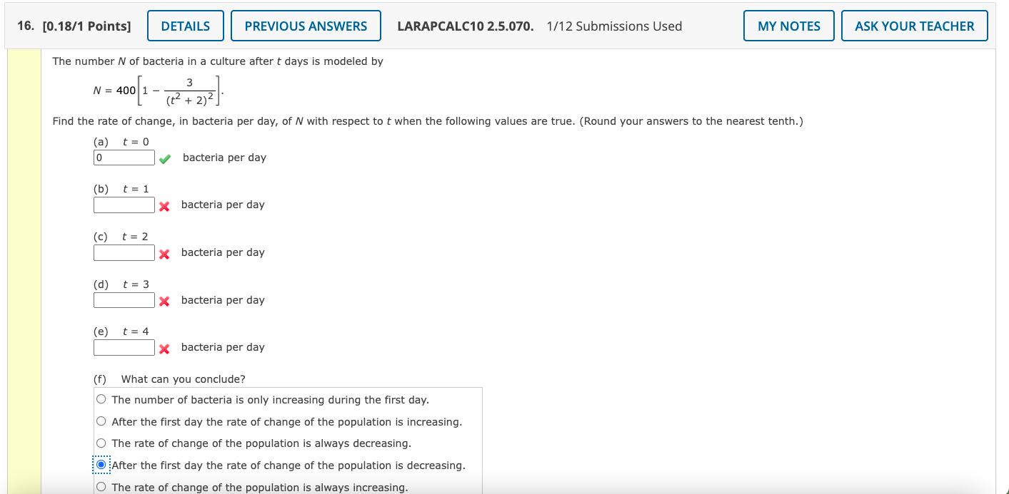 Solved 16. [0.18/1 Points] DETAILS PREVIOUS ANSWERS | Chegg.com