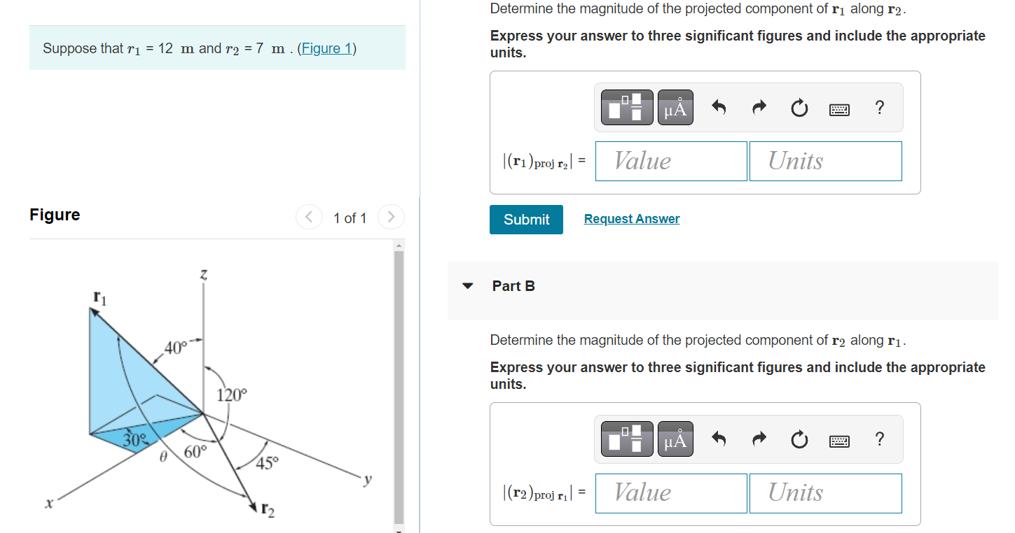 Solved Determine The Magnitude Of The Projected Component Of