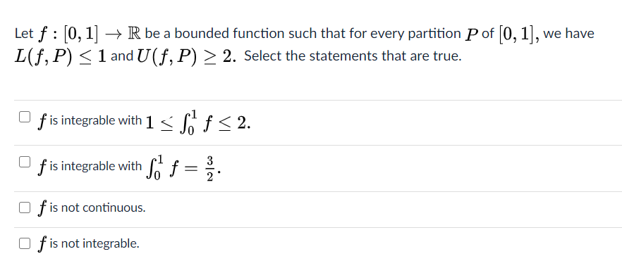 Solved Let f : [0, 1] +R be a bounded function such that for | Chegg.com