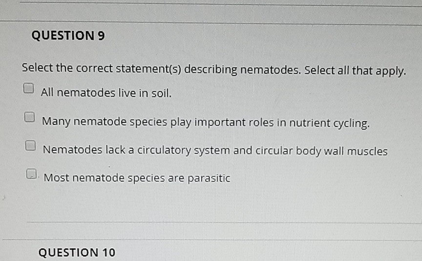 Solved Question 9 Select The Correct Statement S Describing