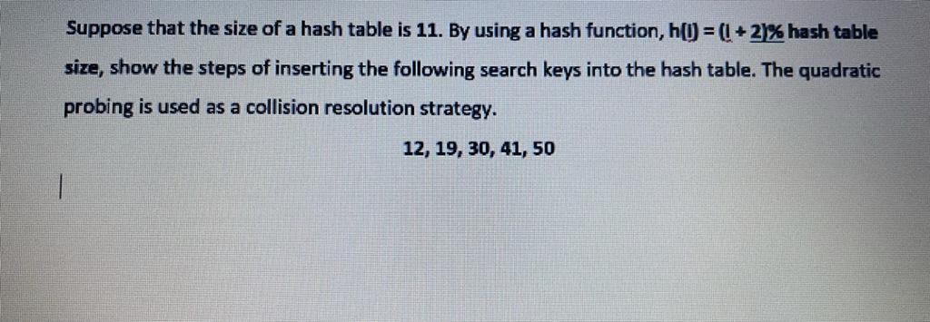 Solved Suppose that the size of a hash table is 11. By using | Chegg.com