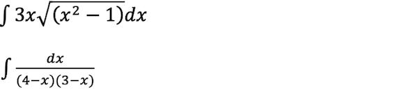 Solved ∫3x(x2−1)dx ∫(4−x)(3−x)dx | Chegg.com
