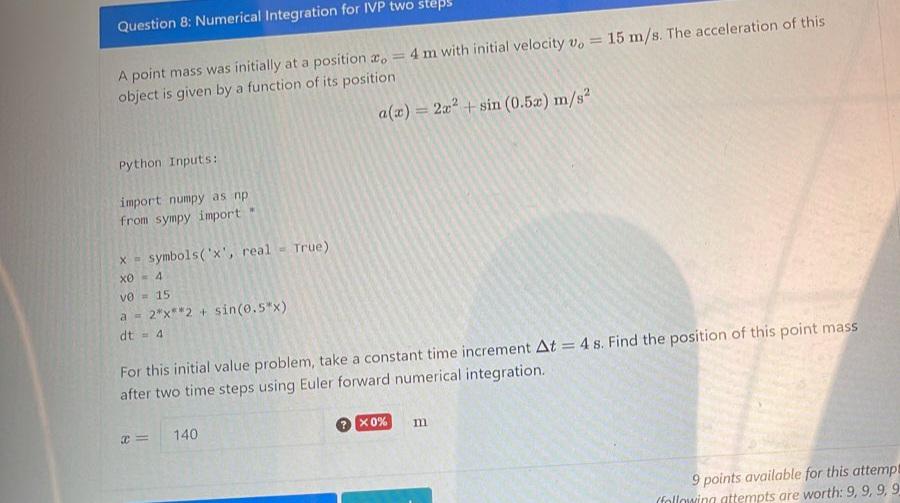 Solved Object Is Given By A Function Of Its Positi