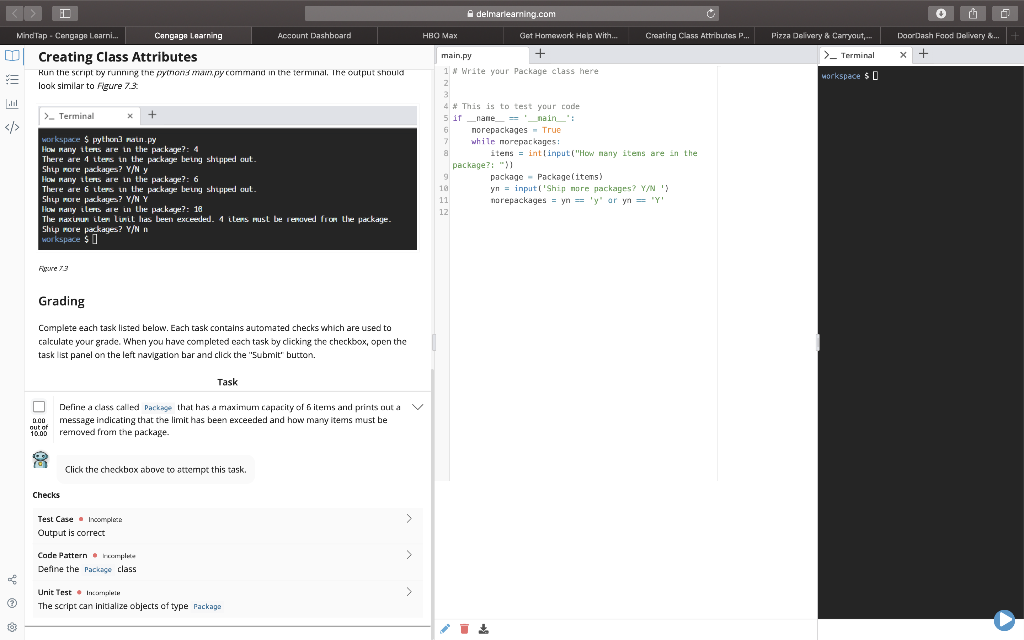 Creating Class Attributes PYTHON PLEASE KEEP CODE AS | Chegg.com