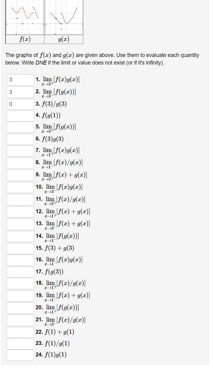 Solved The graphs of f(x) and g(x) are given above. Use them | Chegg.com