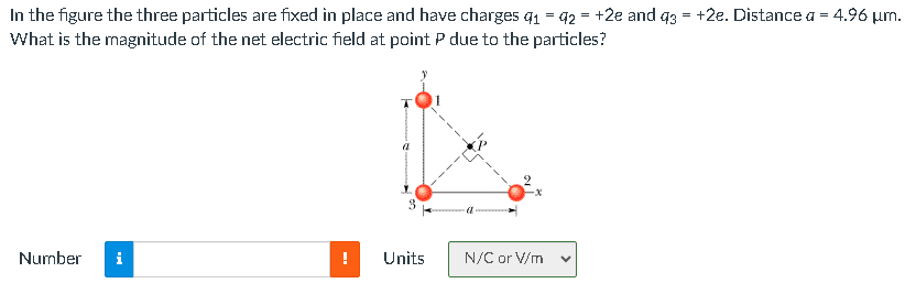 Solved In the figure the three particles are fixed in place | Chegg.com