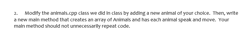 Solved animals.cpp - #include #include | Chegg.com
