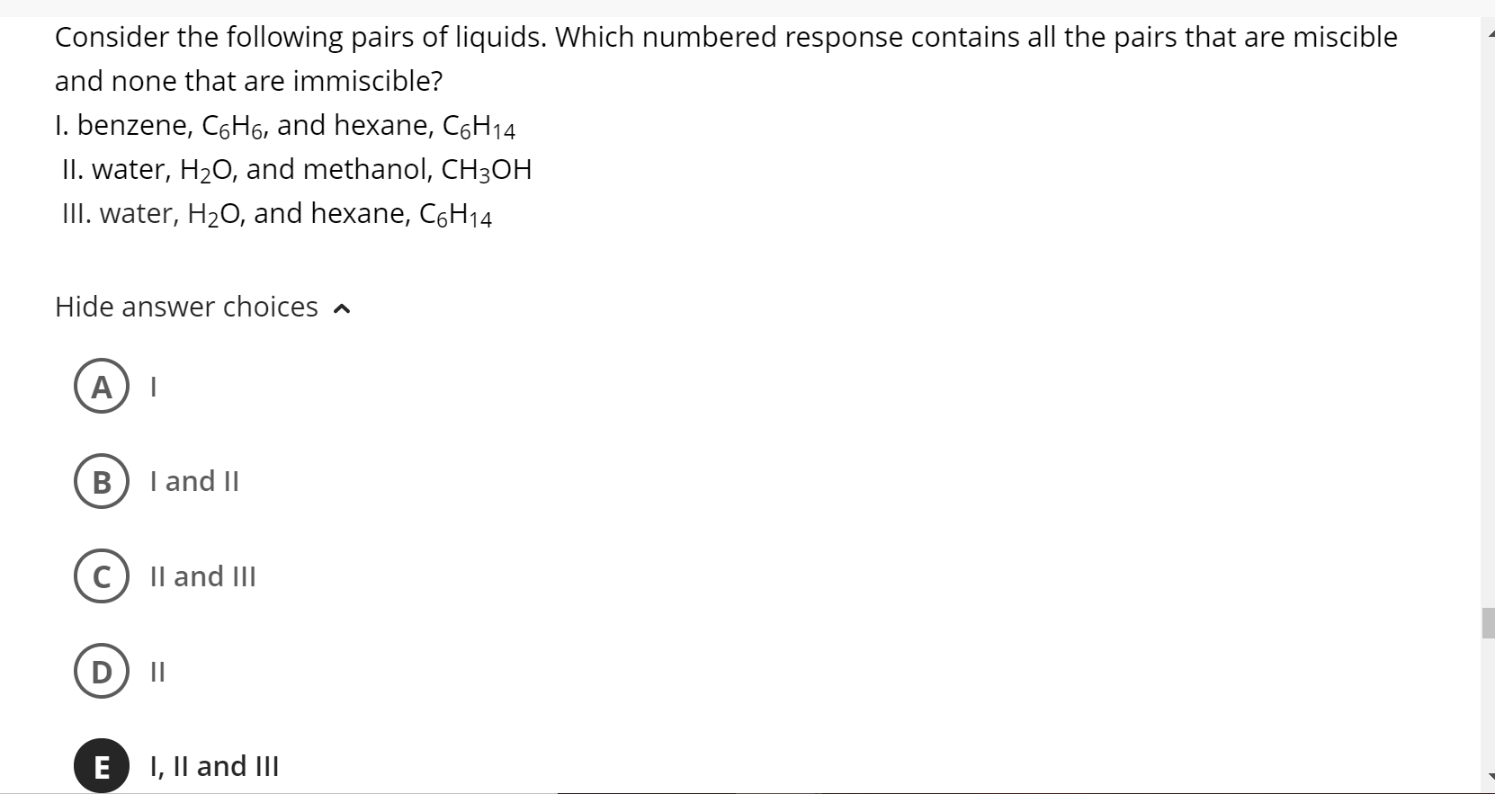 Solved Consider the following pairs of liquids. Which | Chegg.com