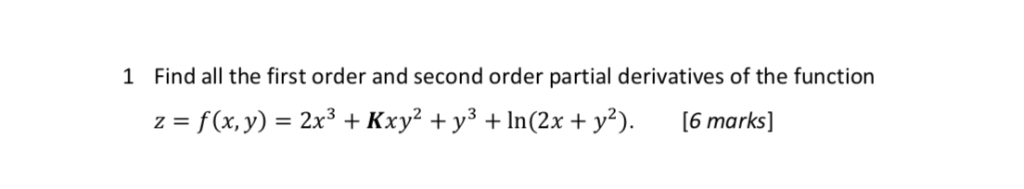 Solved 1 Find all the first order and second order partial | Chegg.com