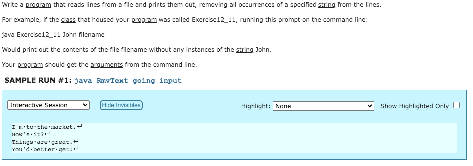 Solved Write a program that reads lines from a file and | Chegg.com
