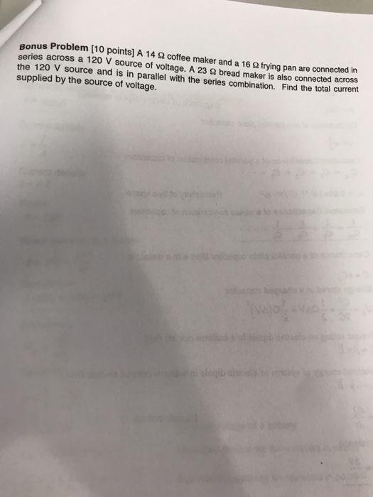 Solved Bonus Problem [10 points] A 14 Ω coffee maker and a | Chegg.com