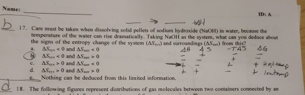 Solved Name: ID: A 17. Care must be taken when dissolving | Chegg.com
