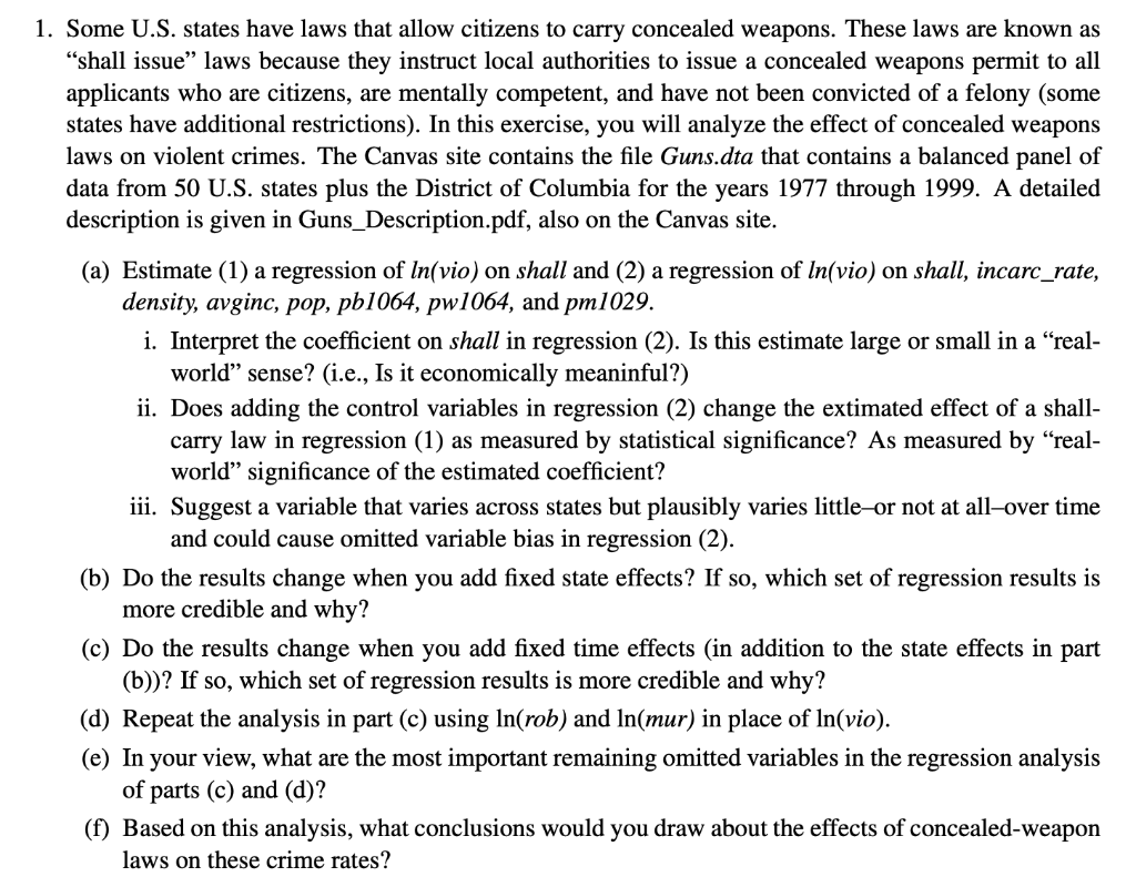 1. Some U.S. states have laws that allow citizens to | Chegg.com