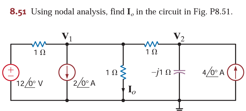 Solved 8.51 Using nodal analysis, find Io in the circuit in | Chegg.com